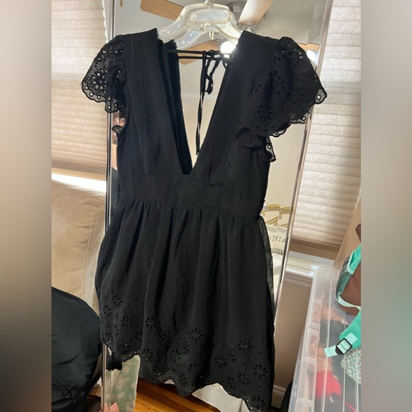 Forever 21 | Dresses | Black Eyelet Dress Over The Knee | Poshmark